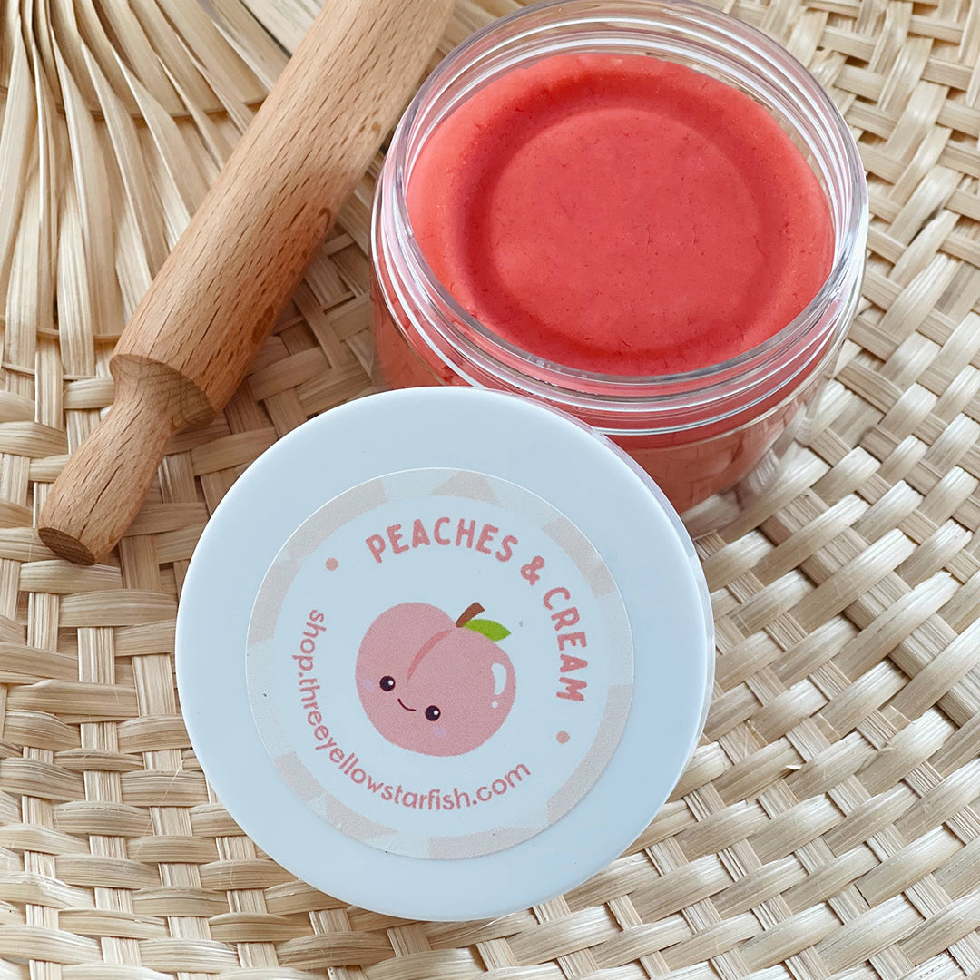 Peach Play Doh - Scented Sensory Play Dough - Three Yellow Starfish