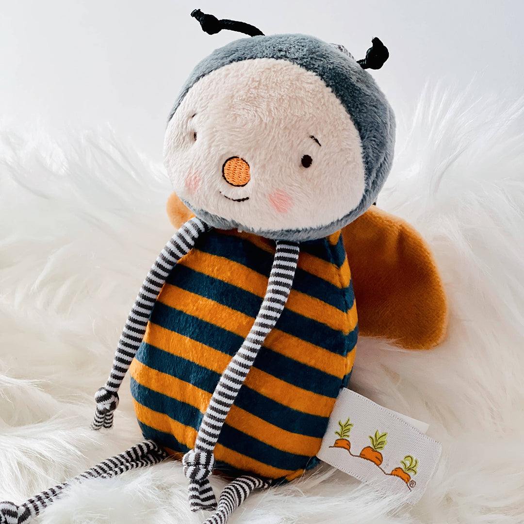 Bee Plushie - Buzzbee Stuffed Toy - Three Yellow Starfish