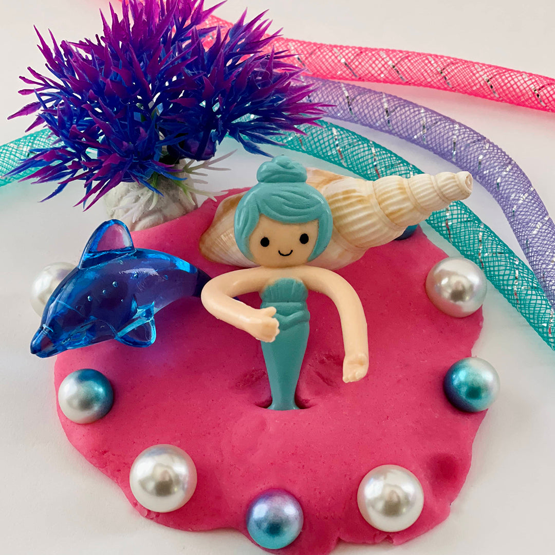 Mermaid Playdough Kit - Medium Sensory Kit - Three Yellow Starfish