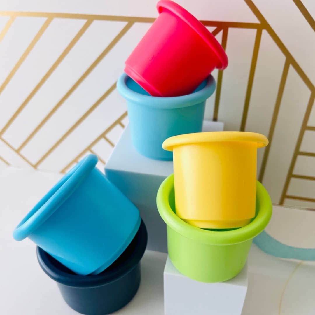 Baby Stacking Cups - Educational Baby Toys - Three Yellow Starfish